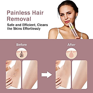 Augot Hair Removal for Women, 4 in 1 Painless Facial Hair Remover, Rechargeable Bikini Trimmer Portable Electric Shaver Flawless Epilator Razors for Women Pubic Eyebrow Nose Lip Face Leg Body Hair