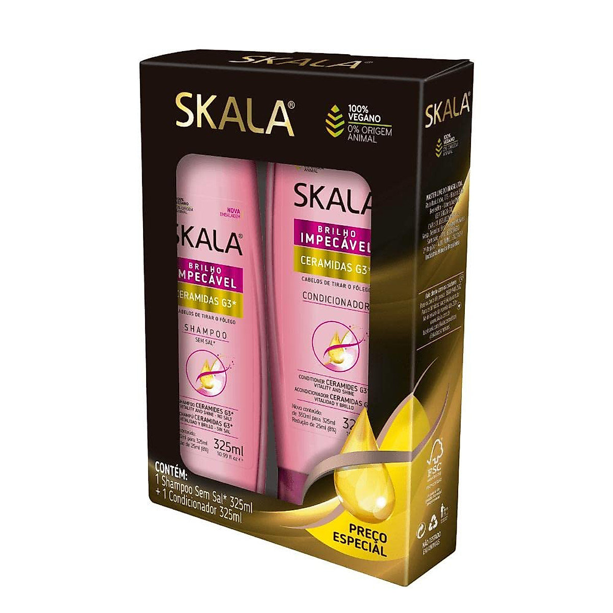 Skala Expert Ceramidas G3 Shampoo & Conditioner - Vegan Formula | Experience Healthier, Fuller & Thicker Looking Hair - Imported from Brazil