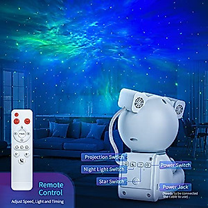 Cayclay Astronaut Light Projector, Galaxy Projector for Bedroom, Star Projector with Moon Lamp, LED Nebula Night Light for Kids, Room Decor, Party, Gift