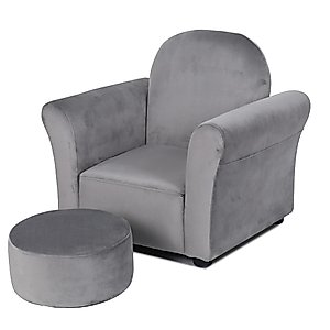 Bonrcea Pink Kids Sofa Toddler Chair,Kids Armchair,Sofa Chair,Toddler Couch Chair with Footstool,21.65x17.32x20.28inch Upholstered Couch,Armrest Sofa Chair for Chidren,Kids,Toddlers