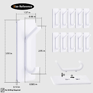 Eueasy Towel Hooks, 10 Pack Coat Hooks for Hanging up to 15 lbs, Adhesive Hook for Shower, Bathroom, Kitchen- Wall Hooks Stick on Glass Door, Mirror, Tiles