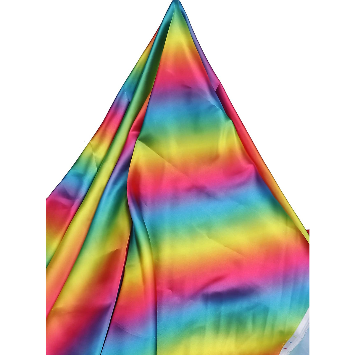 YYCRAFT Charmeuse Bridal Satin Fabric by The Yard 58 Inches Wide (Rainbow,2 Yards)