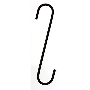 RuiLing 6-Pack 8 Inch Black Metal Hanging S Hooks - S Shaped Hook Heavy-Duty S Hooks, for Kitchenware, Pots, Utensils, Plants, Towels, Gardening Tools, Clothes