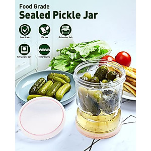 AIxibu Pickle Jar with Strainer Flip,40oz Pickle Flip Jar With Double Leak Proof,Food Storage Container of Pickles(1PCS)