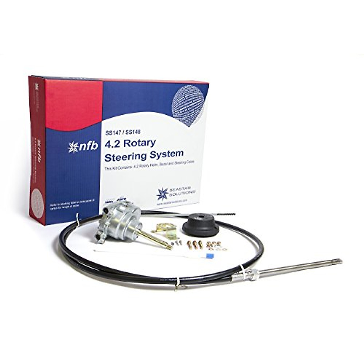 Dometic SeaStar NFB (No Feedback) Rotary Steering Kit with Single Cable, SS14716, 16ft.