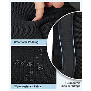 LIGHT FLIGHT Backpack for Men, Travel Backpack with USB Charging Hole, 17.3 Inch Laptop Backpack, School College Bookbag, Large Capacity Computer Backpacks, 40L Work Bag for Business, Black