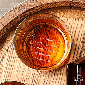 Personalized Whiskey, Bourbon Glass Gifts - Custom Engraved Handwritten Message Gift for Him - Personalized Bourbon Glass - 11 oz Engraved Handwritten Message Scotch Glass - Birthday, Anniversary