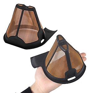 FLIXBLANY 2 Pack Cone Reusable Coffee Filters Reusable Coffee Filters Replace for Ninja Coffee Bar Machines CF09X Series Models Permanent Replacement Reusable Coffee Filter Basket (2)