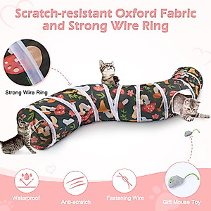 Glittme Cat Tunnel, Cat Tunnels for Indoor Cats, S-Shape Peekaboo Cat Cave with Cat Toys, Foldable Cat Tubes and Tunnels for Cats, Rabbit, Puppy, Guinea Pig