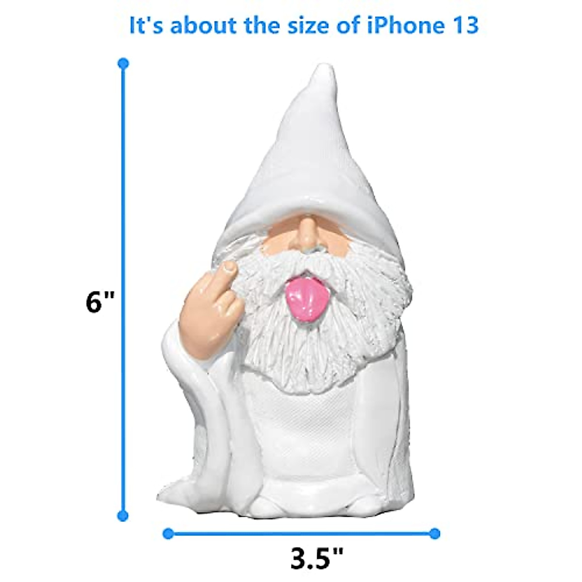 CPTC Middle Finger Gnome Statue,6.3 Inch Jumbo Naughty Tongue Garden Gnomes.