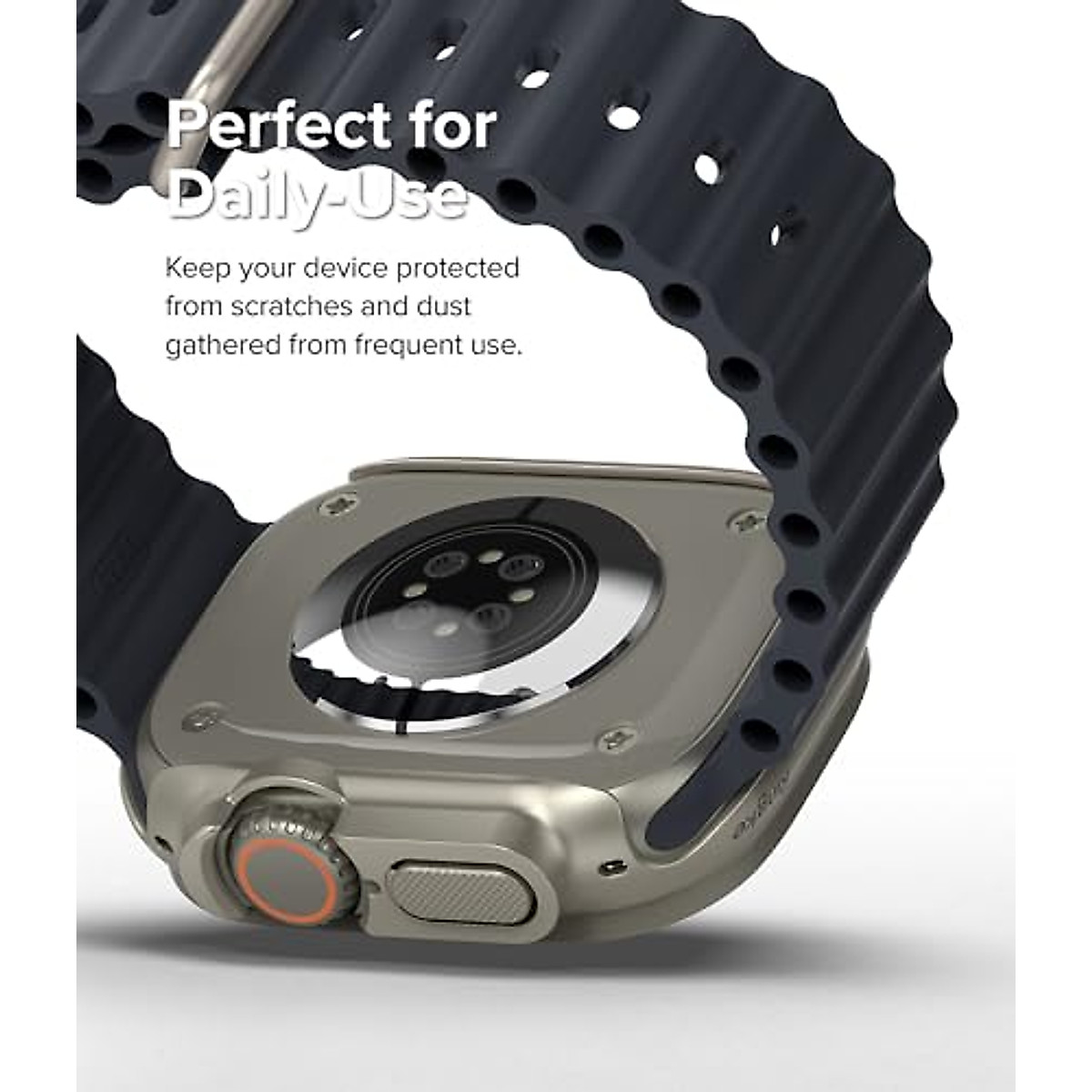 Ringke Slim [No More Discoloration / 2 Pack] Compatible with Apple Watch Ultra 2 Case and Designed for Apple Watch Ultra Case, Solid Transparent Cover + Extra Color - Clear + Titanium Gray