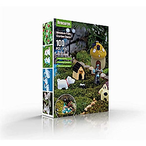 Dracarys Selected 100 Pieces Fairy Garden Accessories, Fairy Garden Kit, Fairy Garden Animals, Miniature Figurines, Micro Landscape Ornaments Kit, Garden DIY Kit, Environmental Resin