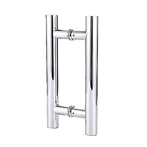 SIMPHONY 12 inches Heavy-Duty Commercial Grade-304 Stainless Steel Push Pull Door Handle/Sliding Barn Door Handle Set/Glass Door Pulls,Hardware - Fit Doors 1/2 to 2 ''