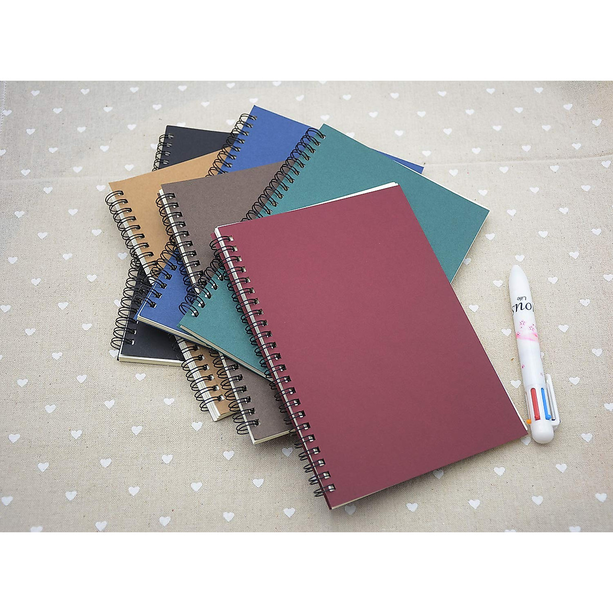 Spiral Notebook, 6 Pcs A5 Craft Softcover 8mm Ruled 6 Color 60 Sheets -120 Pages Journals for Study and Notes(6 color)