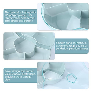 1pc Snack Storage Box Containers with Lids Divided Serving Tray Fruits Serving Container Nut Trays Home Snack Tray Divided Fruit Candy Flowers (polystyrene) To Rotate Food Box