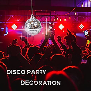 12 Pack Mirror Disco Ball Ornaments, 2.36 inch Small Silver Disco Balls for 70s Disco Party Decoration, Club Home Wedding Decoration, Christmas Tree Ornaments