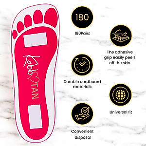 180 Pairs(360feets) Spray Tan Feet Pads Protectors in Pink Color For Sunless Spray Tanning