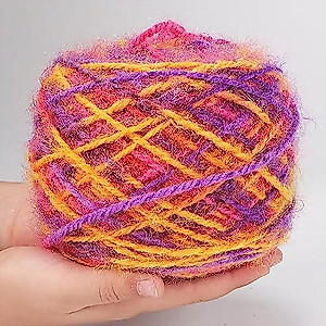 Fuzzy Knitting Yarn Medium Thick Skeins Acrylic Yarn for Knitting and Crocheting Super Soft Lightweight Crochet Yarn Breathable Knitting Fabric for Beginners DIY Craft Projects, 150g/Ball
