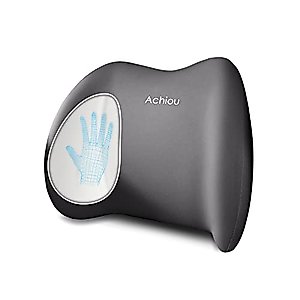 Achiou Lumbar Support Pillow for Office Chair Car Seat Orthopedic Chair, Memory Foam Pad and Back Cushion for Back Pain Relief, Versatile Use Supportive Cushion with Breathable 3D Mesh