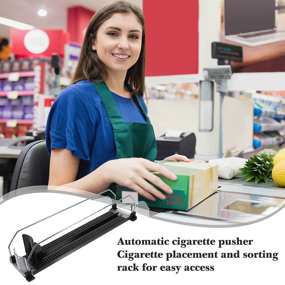 Automatic Beverage Dispenser Pusher Glide Refrigerator Organizer - Drink Can Rack Shelf for Convenience Stores Supermarket Home Fridge Pantry Cabinet - 14.0x3.5 Inch, Black, 1N570HY8OA71B21G43O18N8