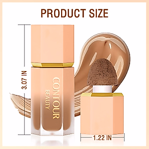 HOSAILY Liquid Contour Stick, Soft Cream Contour Makeup, Liquid Bronzer Face Concealer Matte Contouring with Cushion Applicator, Long Lasting Silky Face Contour Cream Bronzer Contouring Makeup (101)
