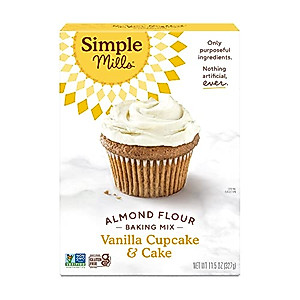 Simple Mills Almond Flour Baking Mix, Vanilla Cupcake & Cake Mix - Gluten Free, Plant Based, Paleo Friendly, 11.5 Ounce (Pack of 1)
