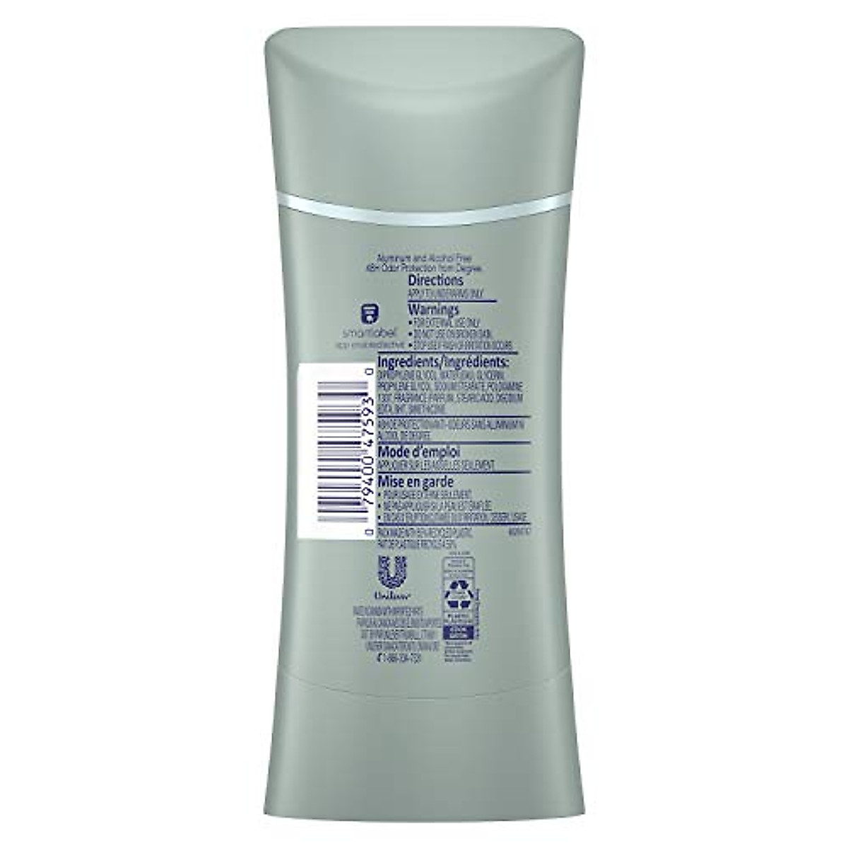 Degree 0% Aluminum Free Deodorant Uplifting Citrus 4 Count 48H Odor Protection Deodorant for Women 2.6 oz