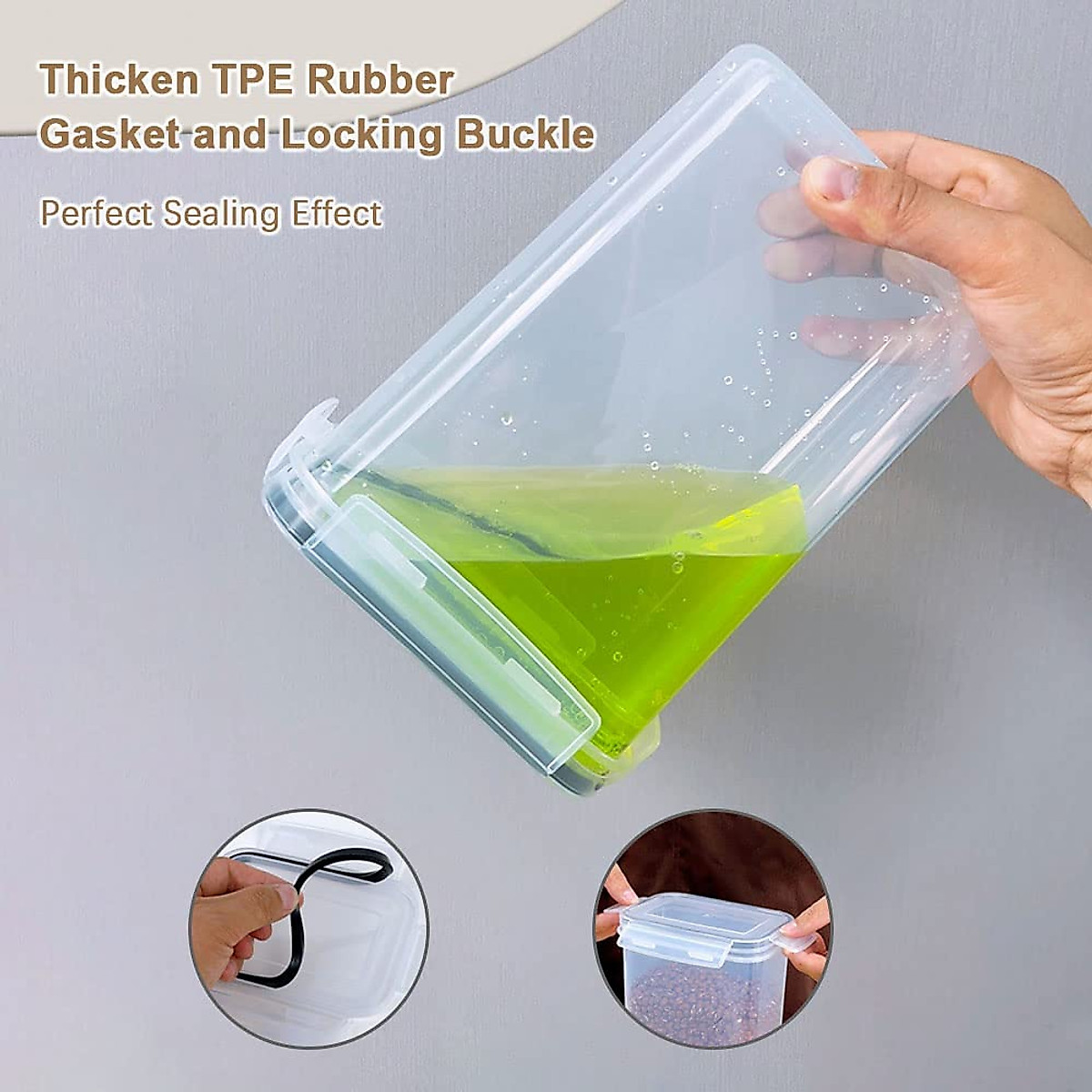 Irfora 7PCS Food Storage Containers kitchen Storage Container BPA Free PP Pantry Organization with Lid Stackable Design for Cereal Snack Noodle Nut Pasta Flour Rice