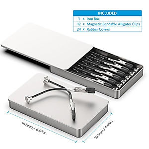 Actekart Metal Model Painting Stand Base and 12PCS Magnetic Bendable Alligator Clip Sticks Set for Gundam Model Parts Coloring, for Airbrush Spray