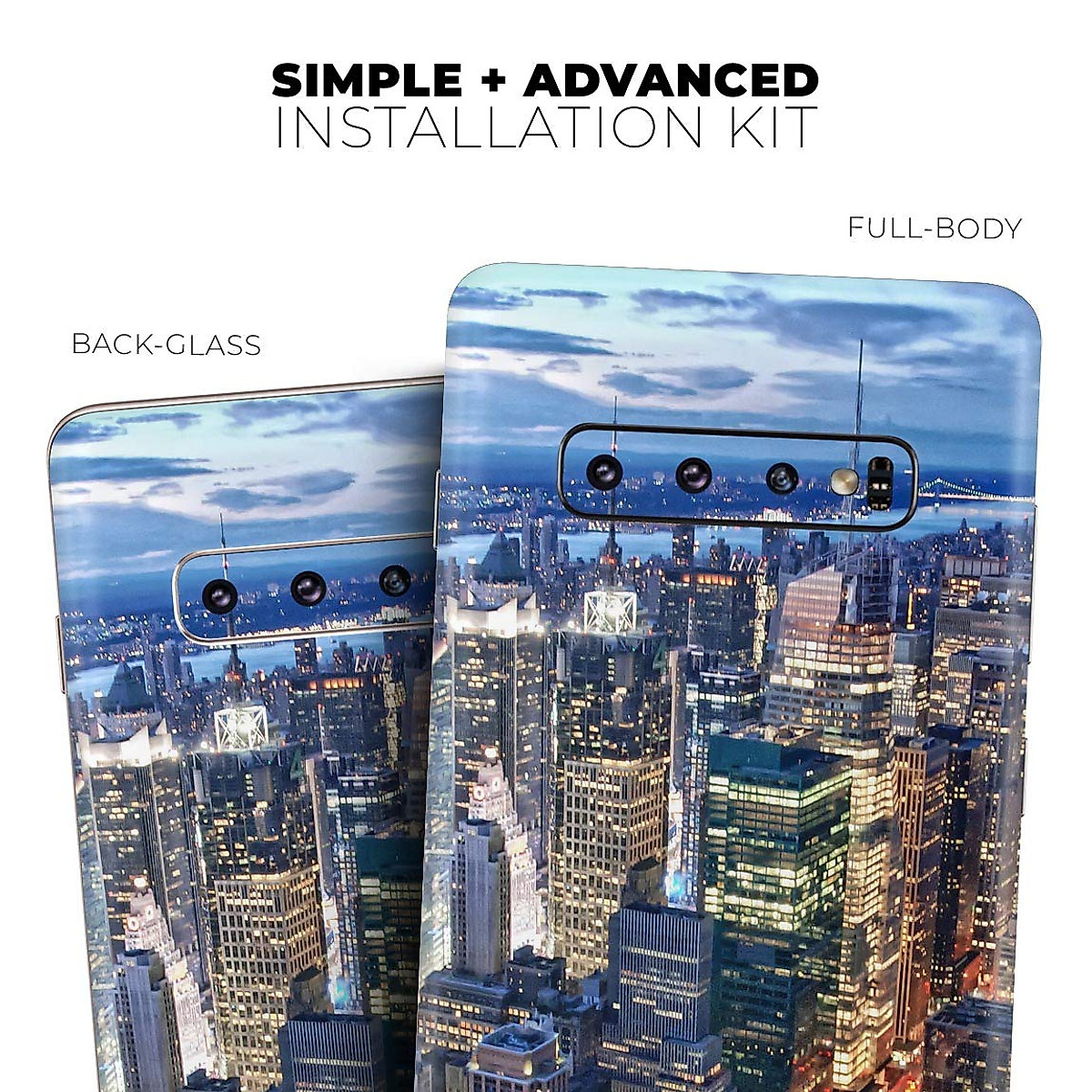DesignSkinz Night Aerial NYC Protective Vinyl Decal Wrap Skin Cover Compatible with The Samsung Galaxy S20 (Screen Trim & Back Glass Skin)