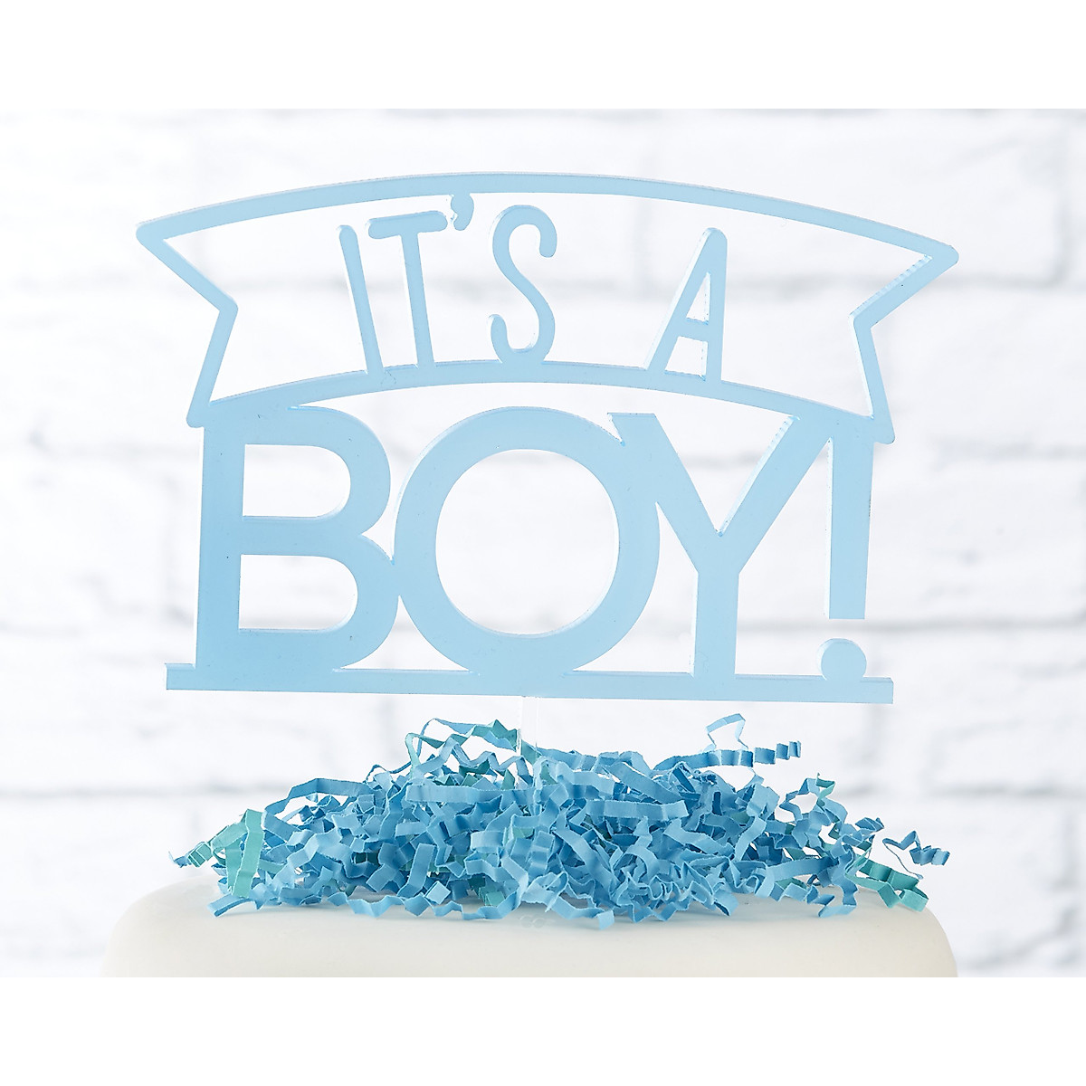 Kate Aspen It's a Boy Acrylic Cake Topper, Blue