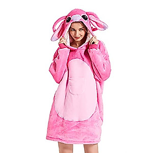 Oversized Hoodie Blanket For Women Animal Sweatshirt hooded for Adults Wearable Blanket with Front Pocket Pouch(One Size)