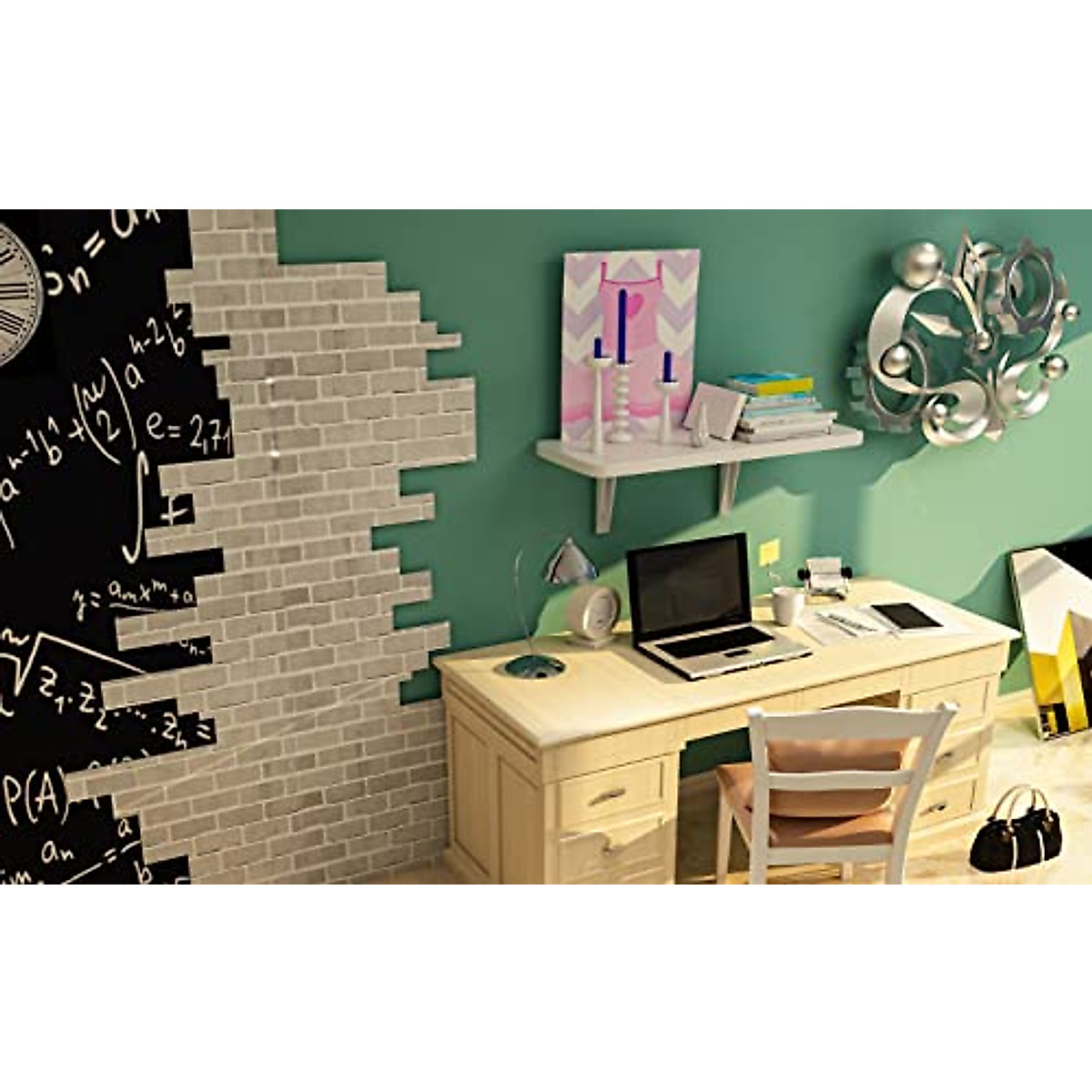 DMAITH Wall Mounted Floating Shelves, 24inch Storage Bookshelf Wooden Display Shelf, Wood Wall Shelves for Bedroom, Bathroom, Living Room, Kitchen