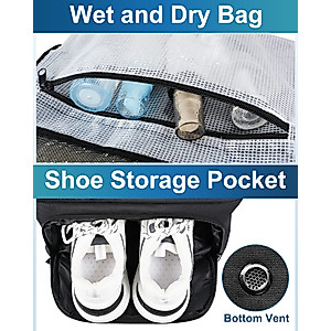 DEEGO Carry on Backpack, 40L Flight Approved Travel Backpack for Men Women, Extra Large International Travel Luggage Backpack Water Resistant Weekender Overnight Bag Daypack Fit 17 Inch Laptop, Black