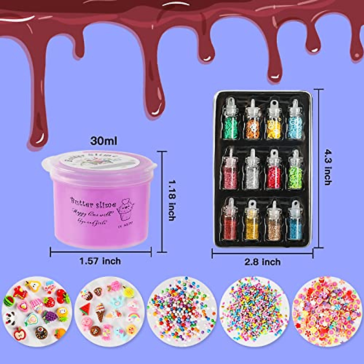 Mini Butter Slime Kit, 32 Pack Scented Slime for Kids Party Favor, DIY Putty Slime Toys Stretchy and Non-Sticky, Soft Slime Stress Relief Toys for Girls and Boys