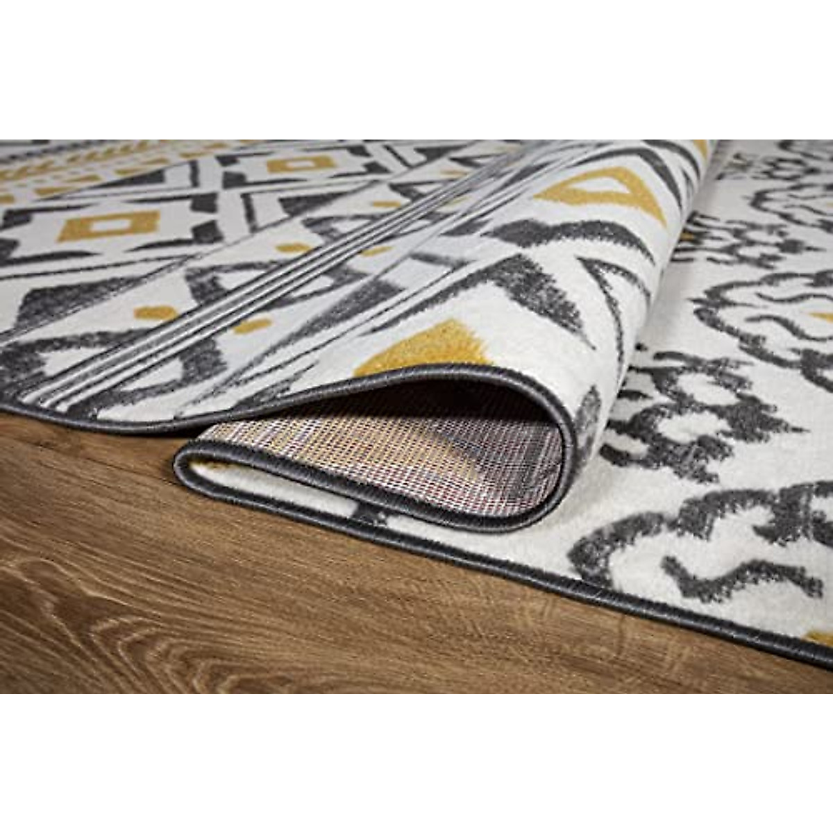 Rugshop Leiria Bohemian Geometric Area Rug 5' x 7' Yellow