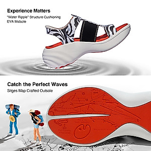 UIN Women's Summer Chunky Platform Wedges Sandals Comfortable Art Travel Shoes Sitges Ⅰ The Wild Stripes (8)