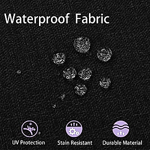 Water-Resistant Outdoor Bench/Settee Cushion Slip Cover,Patio Furniture Cushion Covers,Garden Long Chair Cover ONLY-48x18x3 INCH (Black)