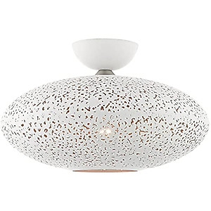 Livex Lighting 49183-03 1 Light White Semi Flush Mount