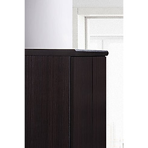 HODEDAH IMPORT Furniture 2 Door Wardrobe with Adjustable/Removable Shelves & Hanging Rod, Chocolate