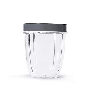NutriBullet 18 Ounce Short Cup with Standard Lip Ring, Clear/Gray (NBM-U0269)