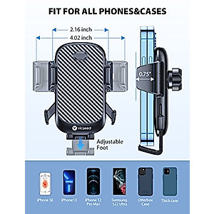 VICSEED Auto Lock Phone Mount for Car [Super Strong Suction & No fall] Car Phone Holder Mount Adjustable Long Arm Hands Free Cell Phone Holder Car Windshield Dashboard Vent for All Phones & Thick Case