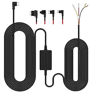 Dash Cam Hardwire Kit, Pelsee Type-C Full Set Hard Wire Kit Fuse for P12/P12 Pro/P10 Pro Mirror Dash Cam, 12V-24V to 5V Car Dash Camera Charger Power Cord, 4 Fuse Cable and Installation Tool, 11.5ft