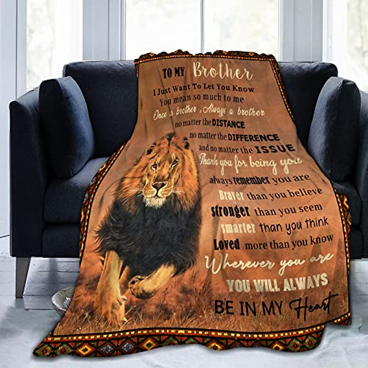 AJIIUSV to Brother Throw Blanket Brother Gifts Birthday Christmas for Travel Sofa Couch Bed 50"x60"