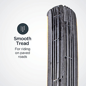 Schwinn Replacement Bike Tire, 27" x 1.25" Road Bike Tire, Smooth Tread, Steel Bead Construction, Fits Internal Rim Widths 15mm-20mm, PSI Range 60 to 80
