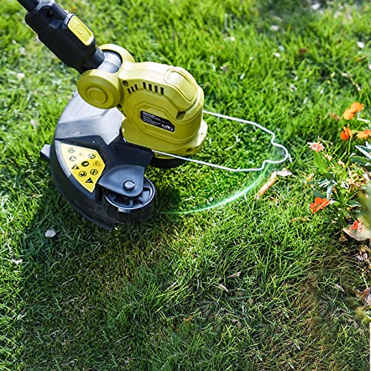 String Trimmer, SEYVUM 12-inch Cordless Weed Wacker with Auto Line Feed, 2 X 2.0Ah Battery Powered Weed Eater, 20V Lawn Edger with 6 Pcs Grass Cutter Spool Line, Fast Charger Included