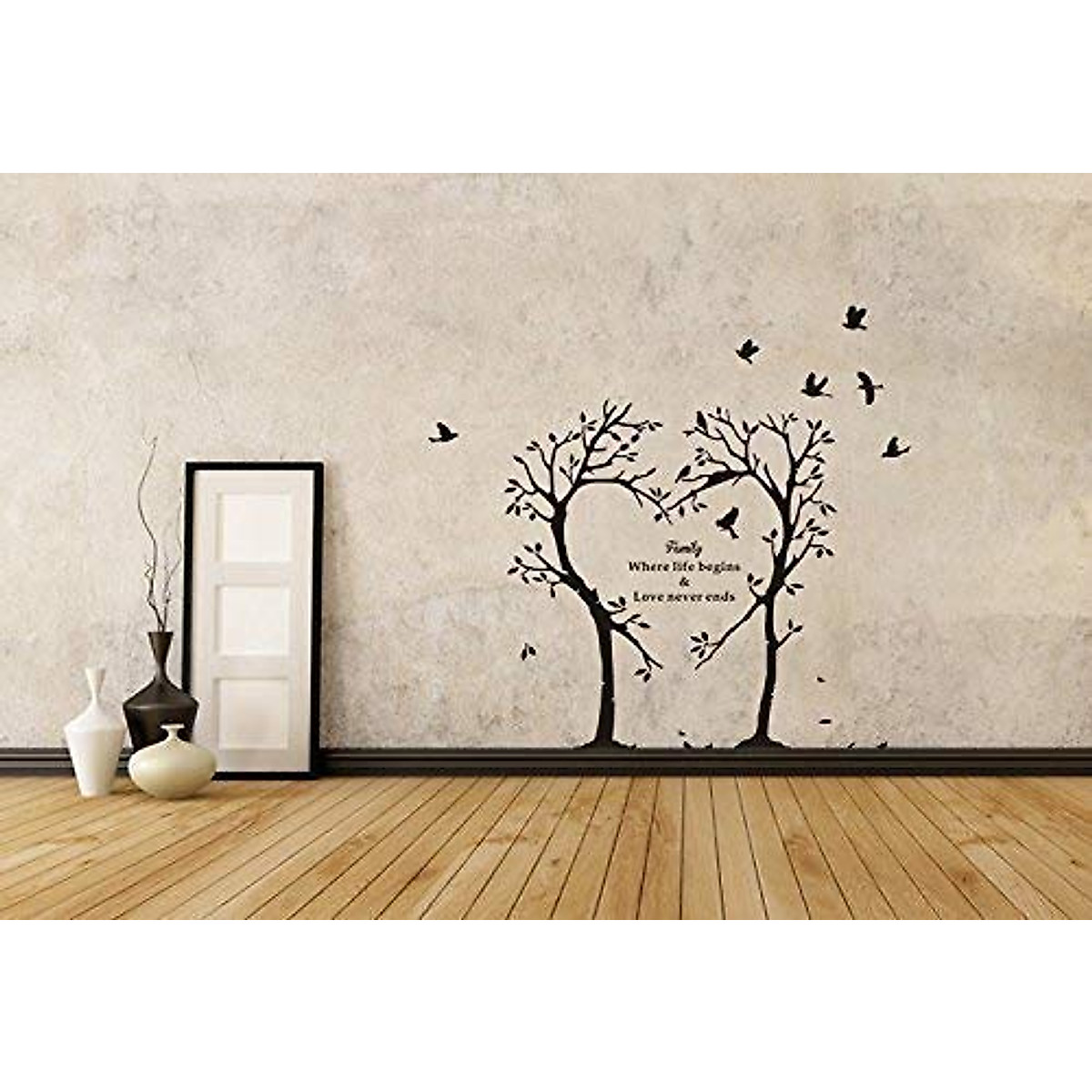 BooDecal Nature Series Heart Tree Quote Wall Decal Mural Sticker Decor for Nursery Bedroom Living Room 39 inches x 35 inches