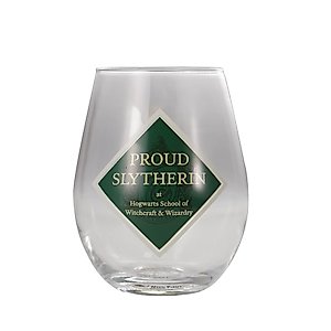 HARRY POTTER Glass Tumbler - 325ml - Proud Slytherin - Drinking Glass - Slytherin Gifts - Slytherin Merchandise