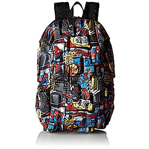 Madpax Marvel Spiderman Comic Strip Backpack, Multi/Black, One Size
