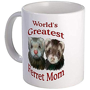 World's Greatest Ferret Mom Mug - Ceramic 11oz Coffee/Tea Cup Gift Stocking Stuffer